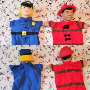 Vintage First Responders Hand Puppets Mixed Lot of 10, Community ...