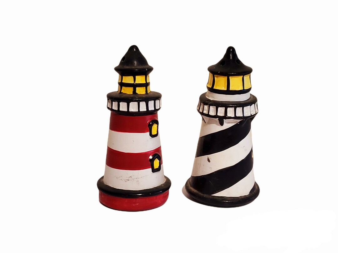 Vintage Ceramic Lighthouse Salt Pepper Shakers Kitchen Decor - Etsy