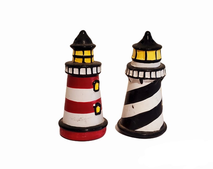 Vintage Ceramic Lighthouse Salt Pepper Shakers Kitchen Decor - Etsy