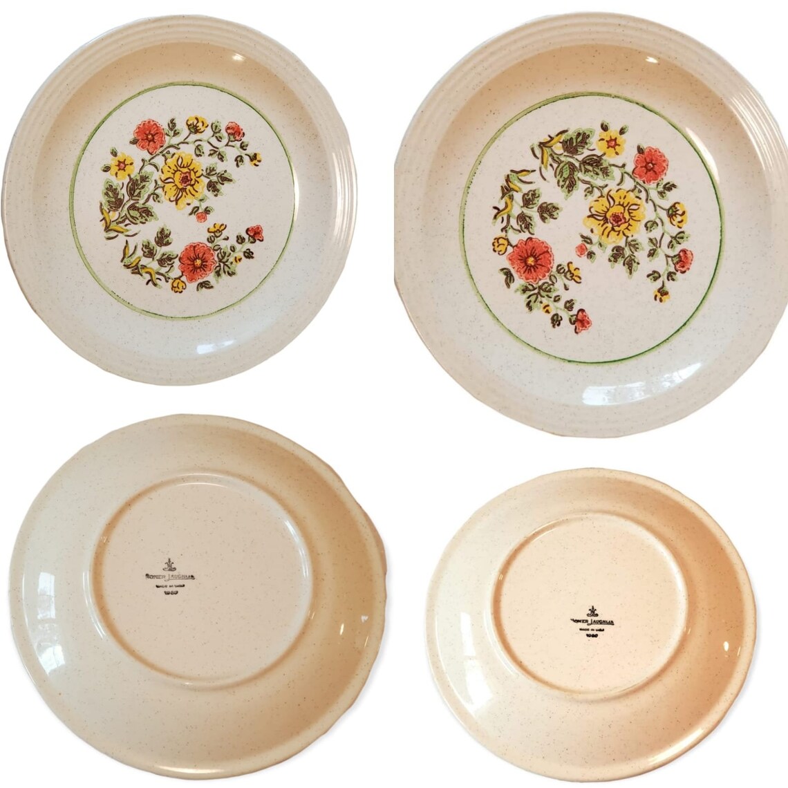 1980 Homer Laughlin Luncheon Plates in the Floral Pattern Set - Etsy