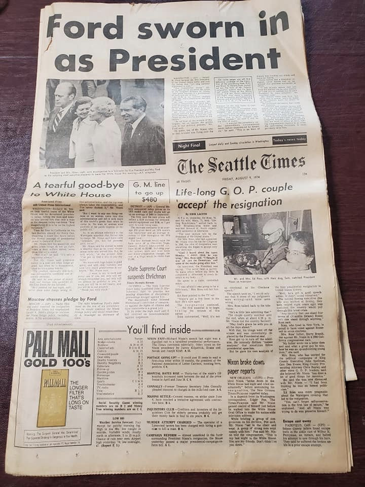 Vintage Newspaper Political Newspaper Ford Sworn in as - Etsy