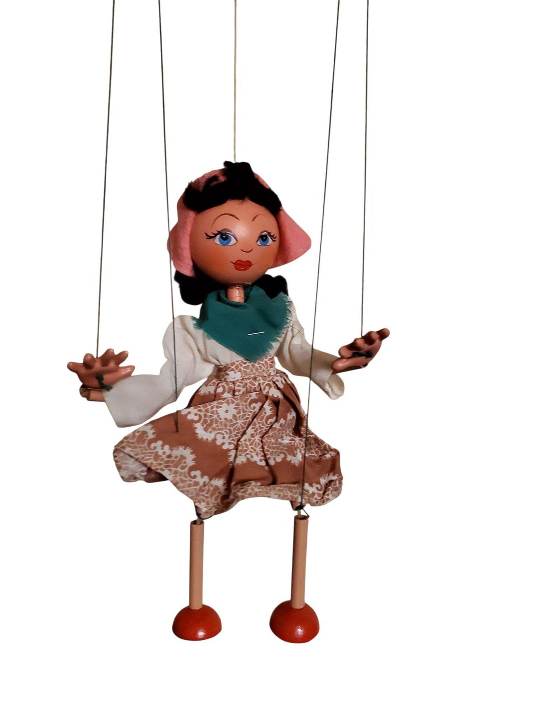 1950s Pelham Puppets Tyrolean Girl Gypsy Gil Wooden Marionette Puppet ...