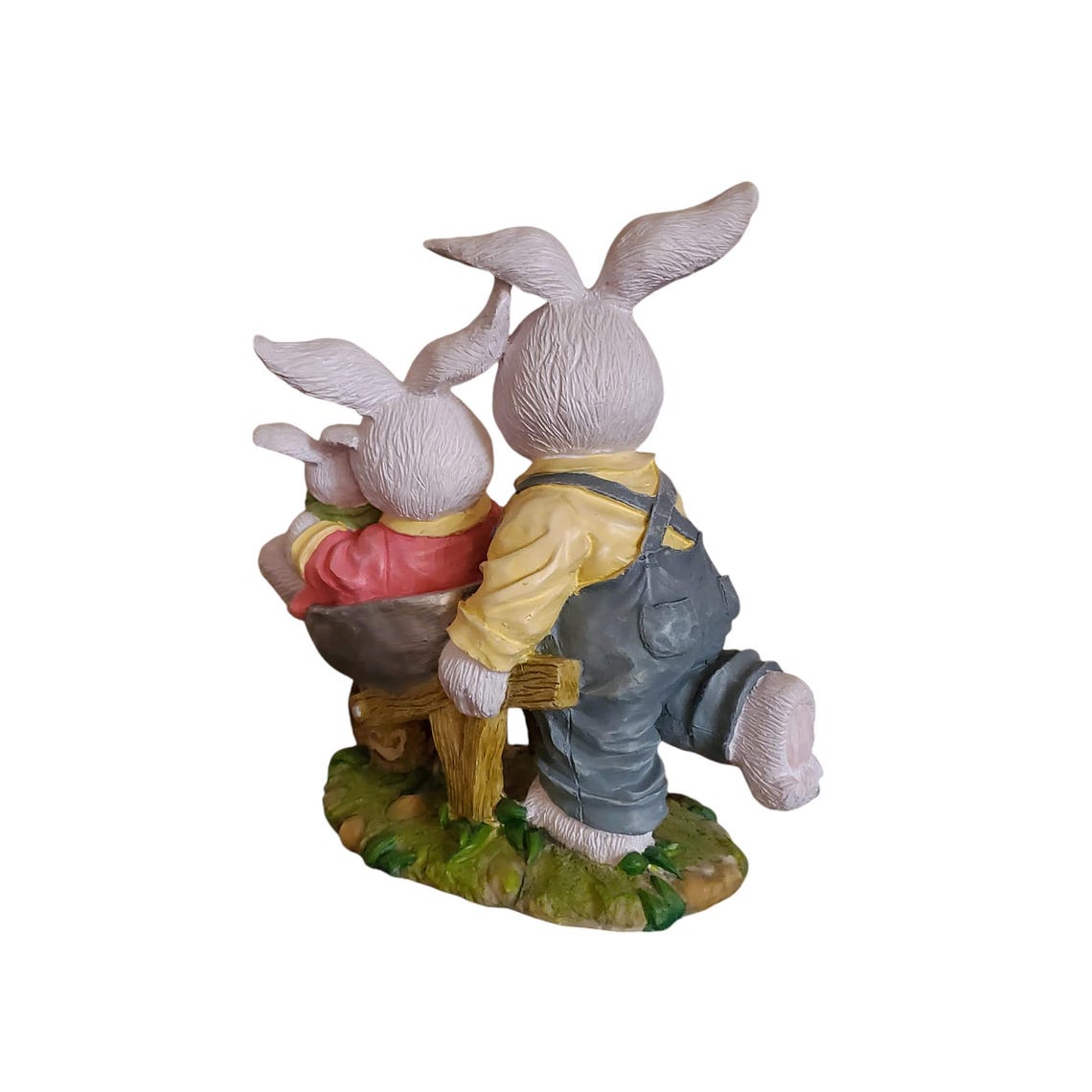 1999 Young's Inc Bunny Rabbits in Wheelbarrow Figurine Easter Decor - Etsy