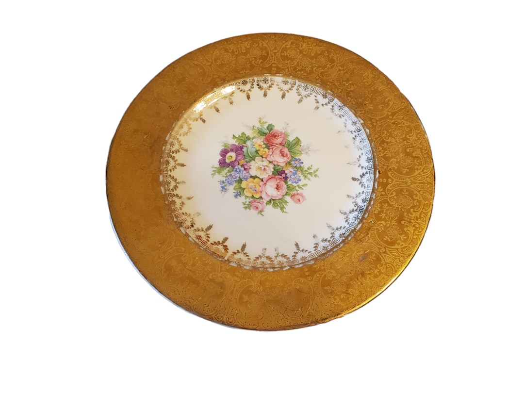 Vintage Decorative Plate Edgewood 22 Carat Gold Floral - Etsy