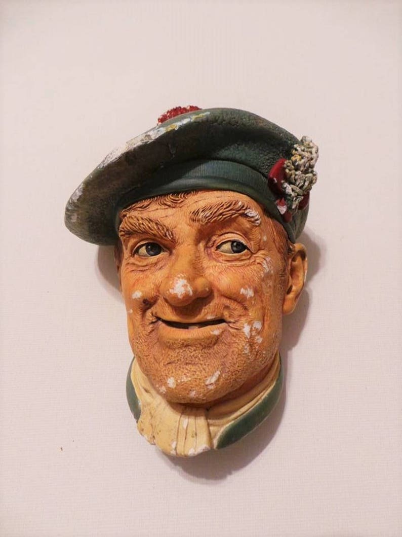 Vintage Bossons England Jock Chalkware Wall Hanging Head 1969 | Etsy