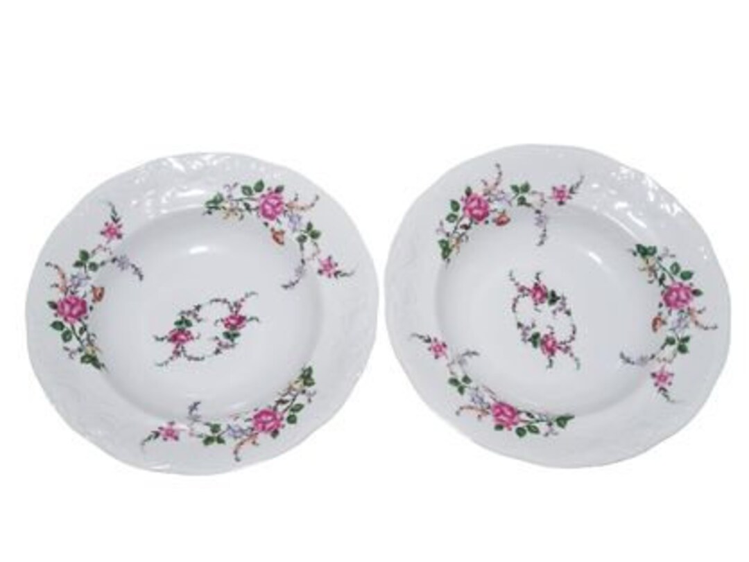 Vintage Ceramic Royal Kent TM Poland Rose Soup Bowls Set of 2 - Etsy