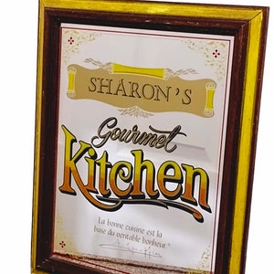 Vintage Framed Glassiques Pictorial Sharon's Gourmet Kitchen Mirror - Etsy