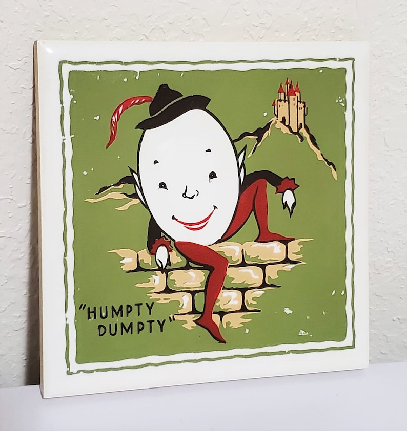 Vintage Kemptone Nursery Rhyme Tile Plaque Humpty-dumpty - Etsy