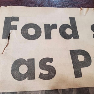 Vintage Newspaper, Political Newspaper, Ford Sworn in as President the ...