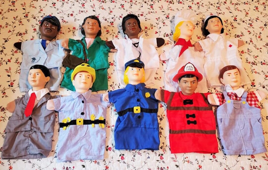 Vintage First Responders Hand Puppets Mixed Lot of 10, Community ...