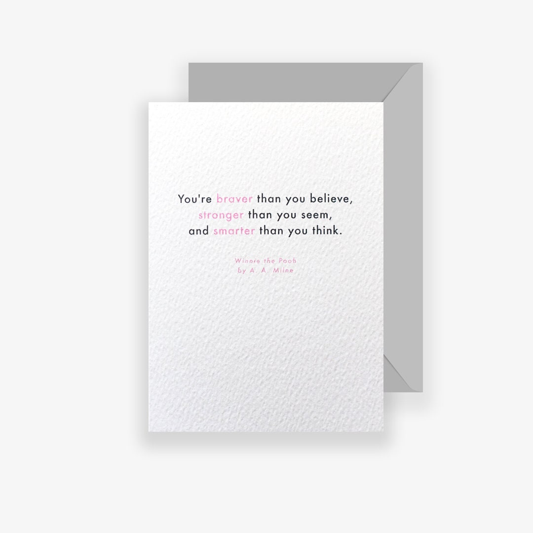 Winnie the Pooh Quote Card, Good Luck Card, Congratulations Card, Well ...