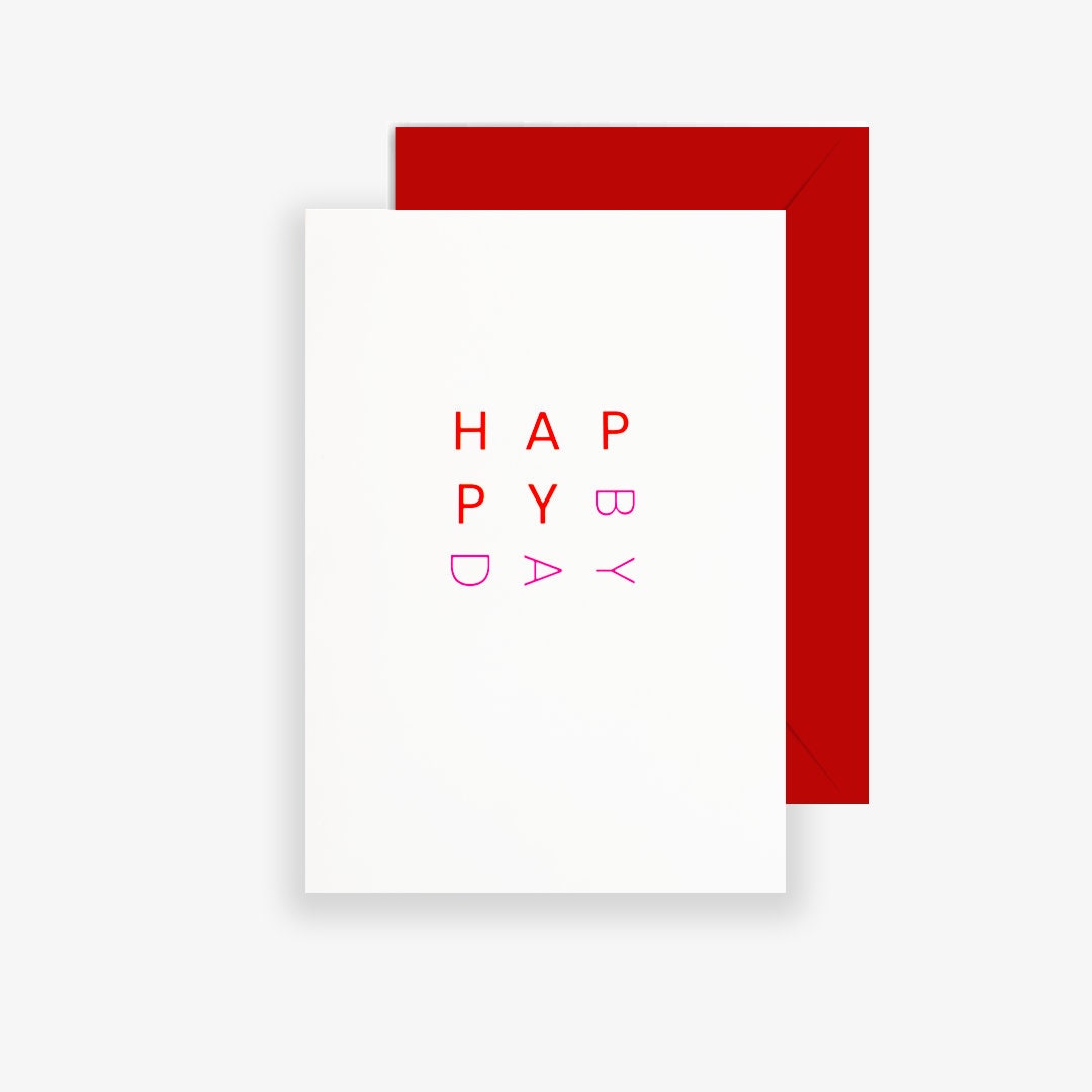 Happy Birthday Card Happy Bday Card Typographic Card - Etsy