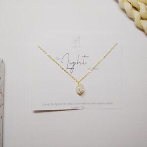 The Light Necklace, Matthew 5:13-14, Bible Verse Necklace, Gold Plated ...