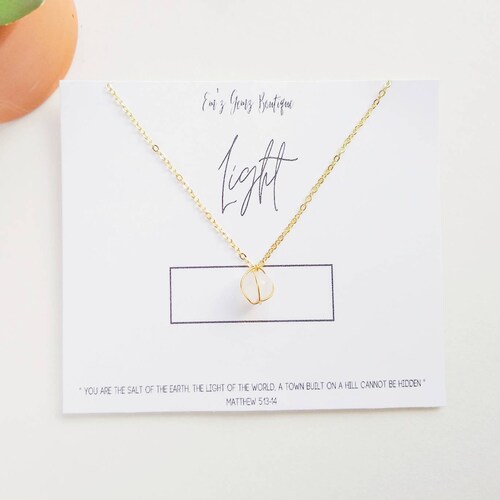The Light Necklace Matthew 5:13-14 Bible Verse Necklace - Etsy