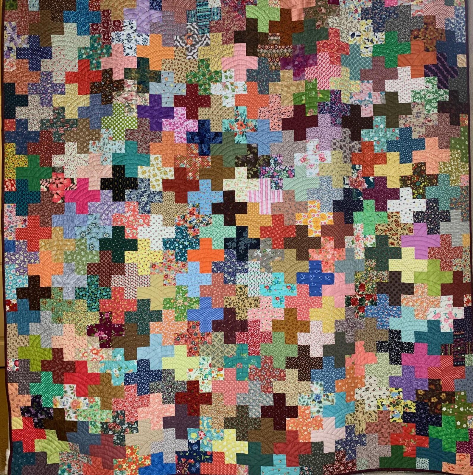 Scrappy Plus Sign Quilt - Etsy