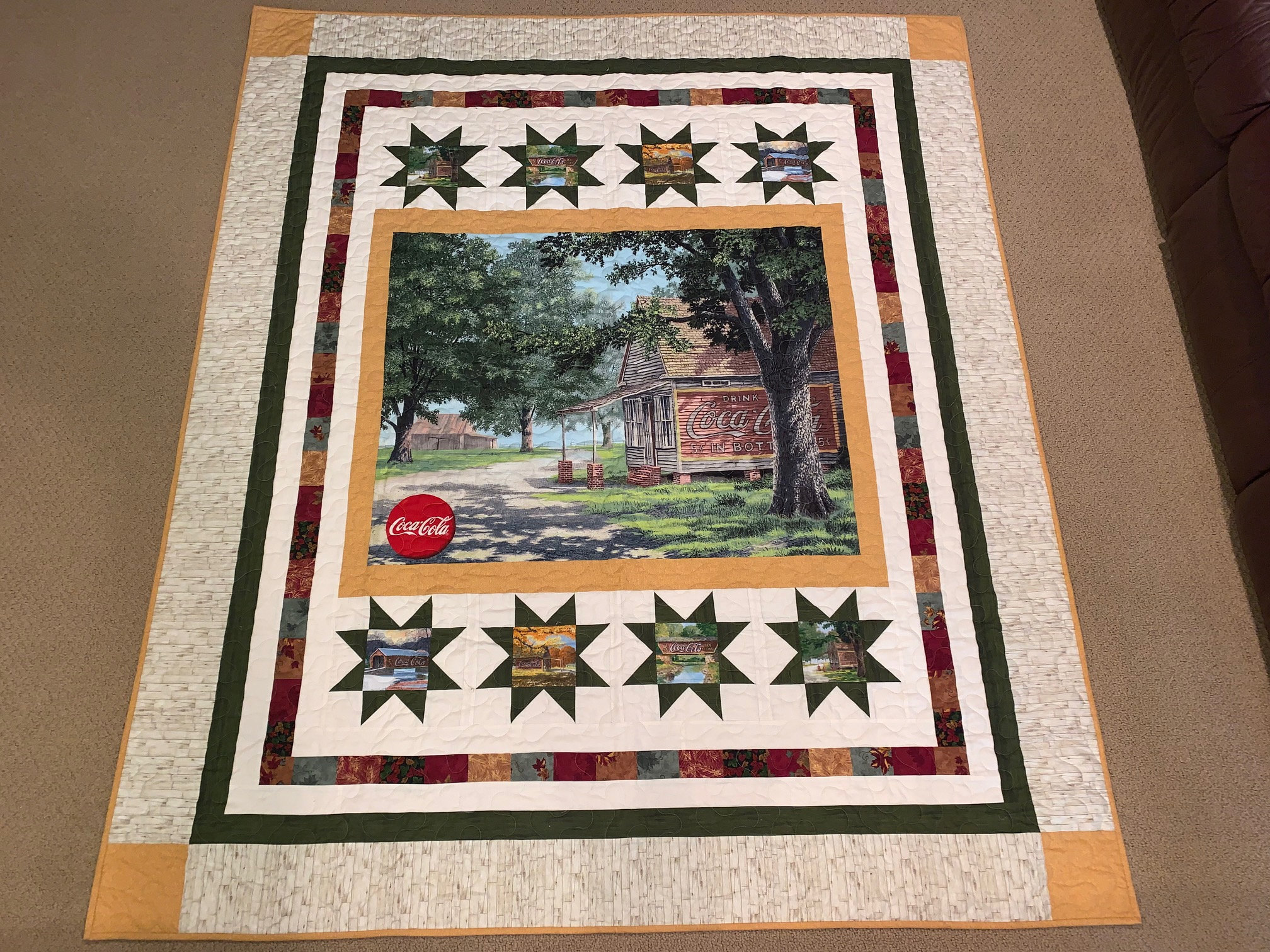 Coca-cola Themed Quilt Quilts for Sale, Patchwork Quilt, Custom ...