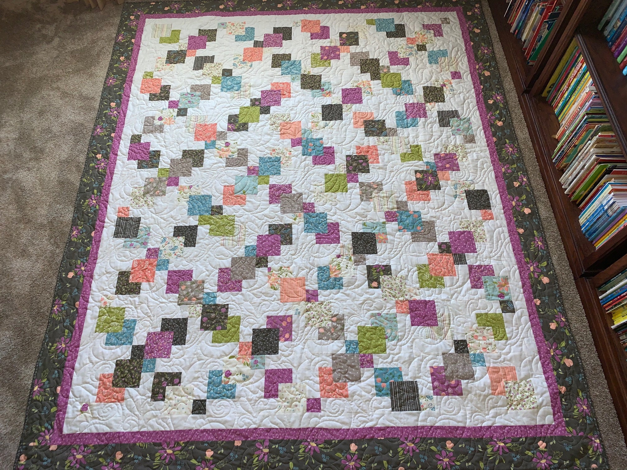 Falling Squares Quilt Quilts for Sale, Patchwork Quilt, Custom Blankets ...