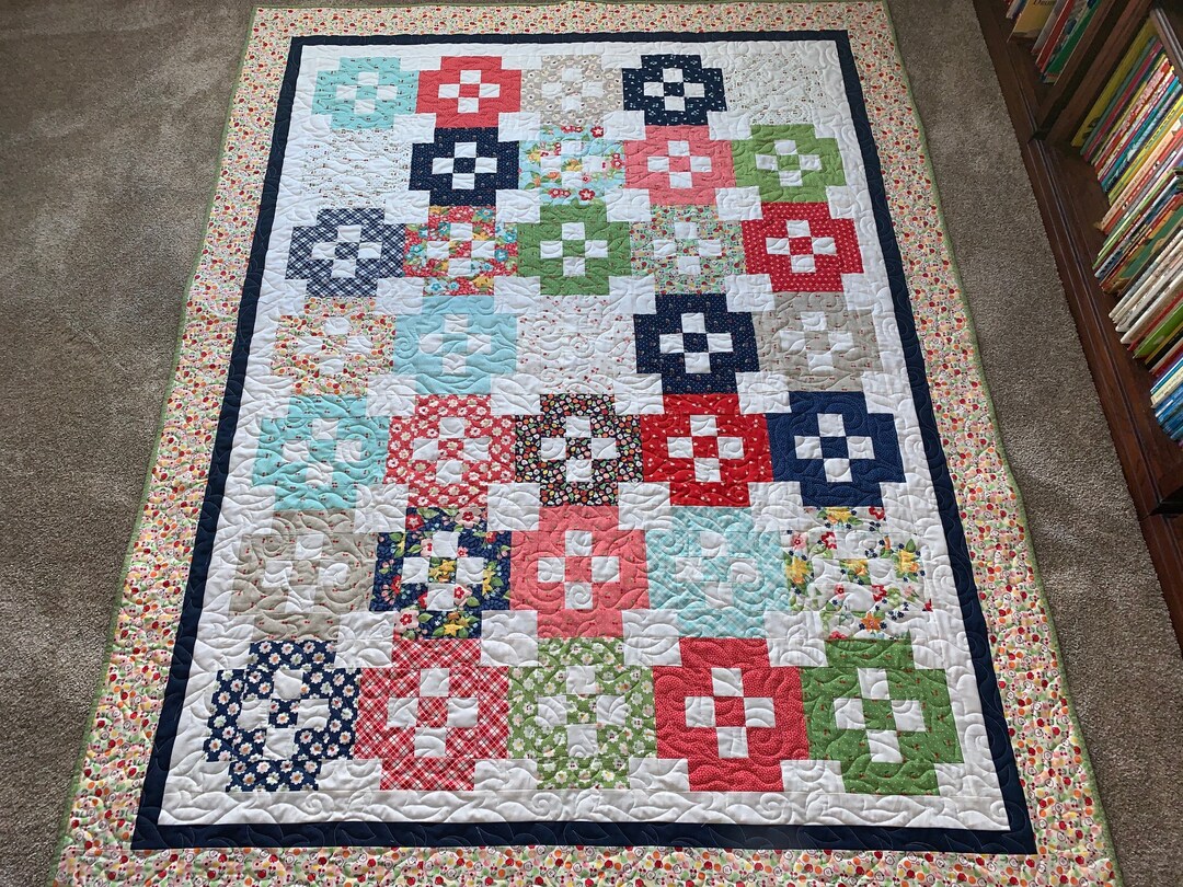 Orchard Bordered Nine Patch Quilt Quilts for Sale, Patchwork Quilt ...