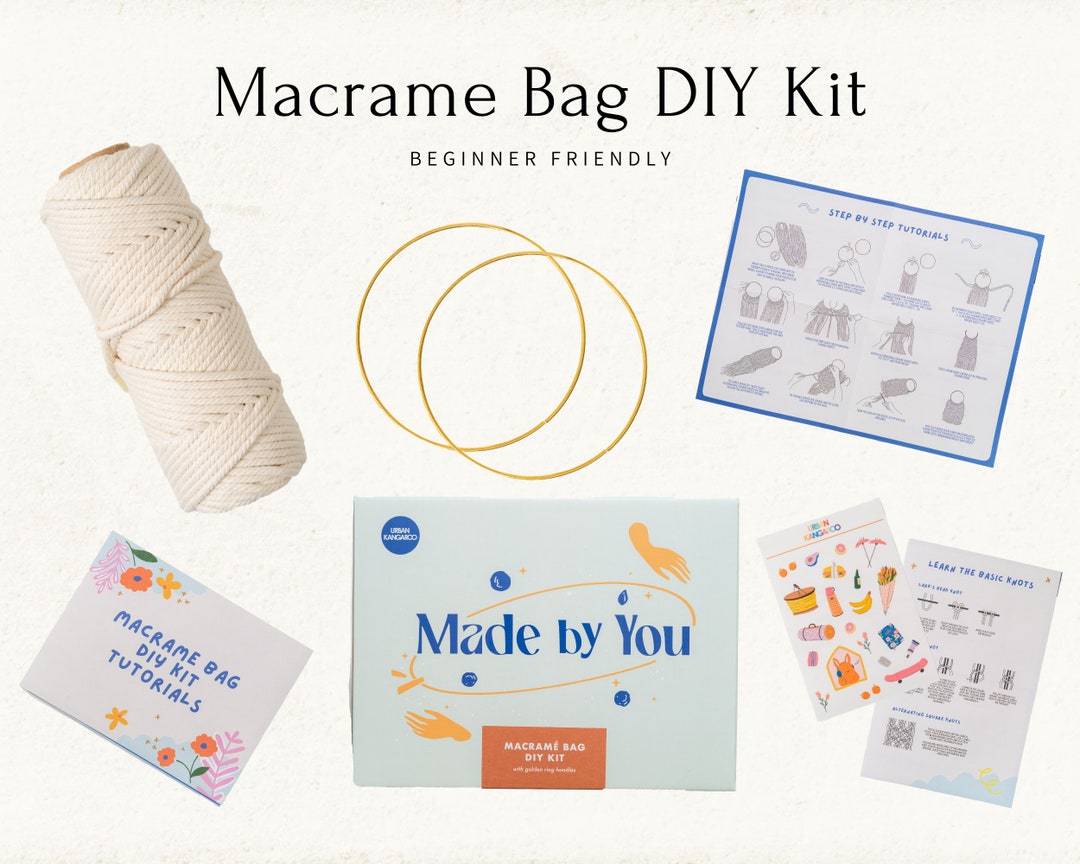 Macrame Bag DIY Kit Make Your Own Macrame Bag With Everything Included ...