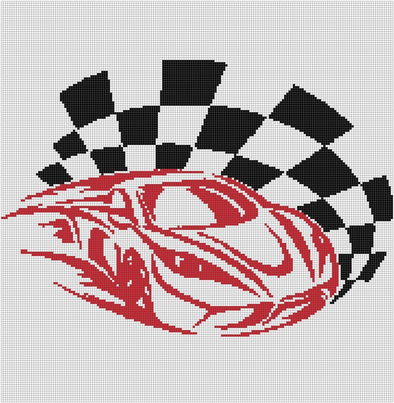 Race Car Crochet Graph Pattern | Etsy