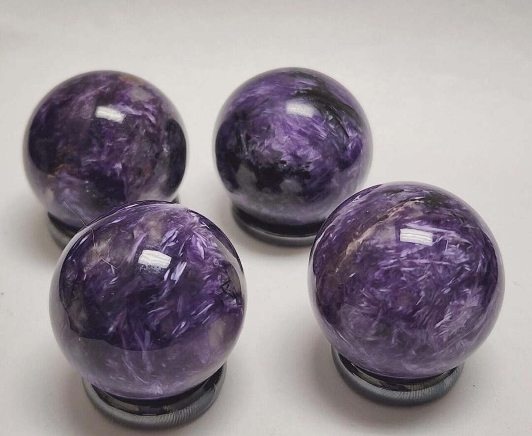 Beautiful Charoite Spheres From Russia for Psychic Ability, Creativity ...