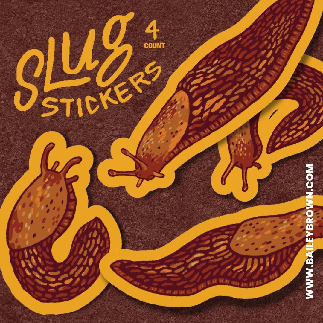 Mini Slug Sticker Pack | 4 Stickers | Tiny Stickers - Etsy