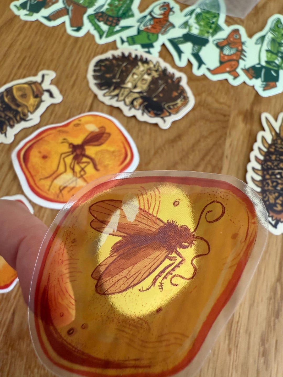 Insects in Amber Sticker Set – Transparent Fossil-inspired Stickers - Etsy