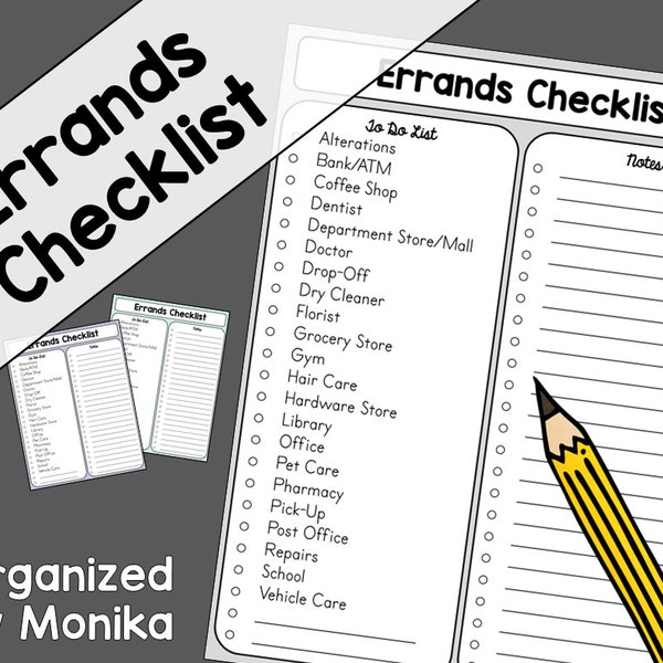 Errands Template - Etsy