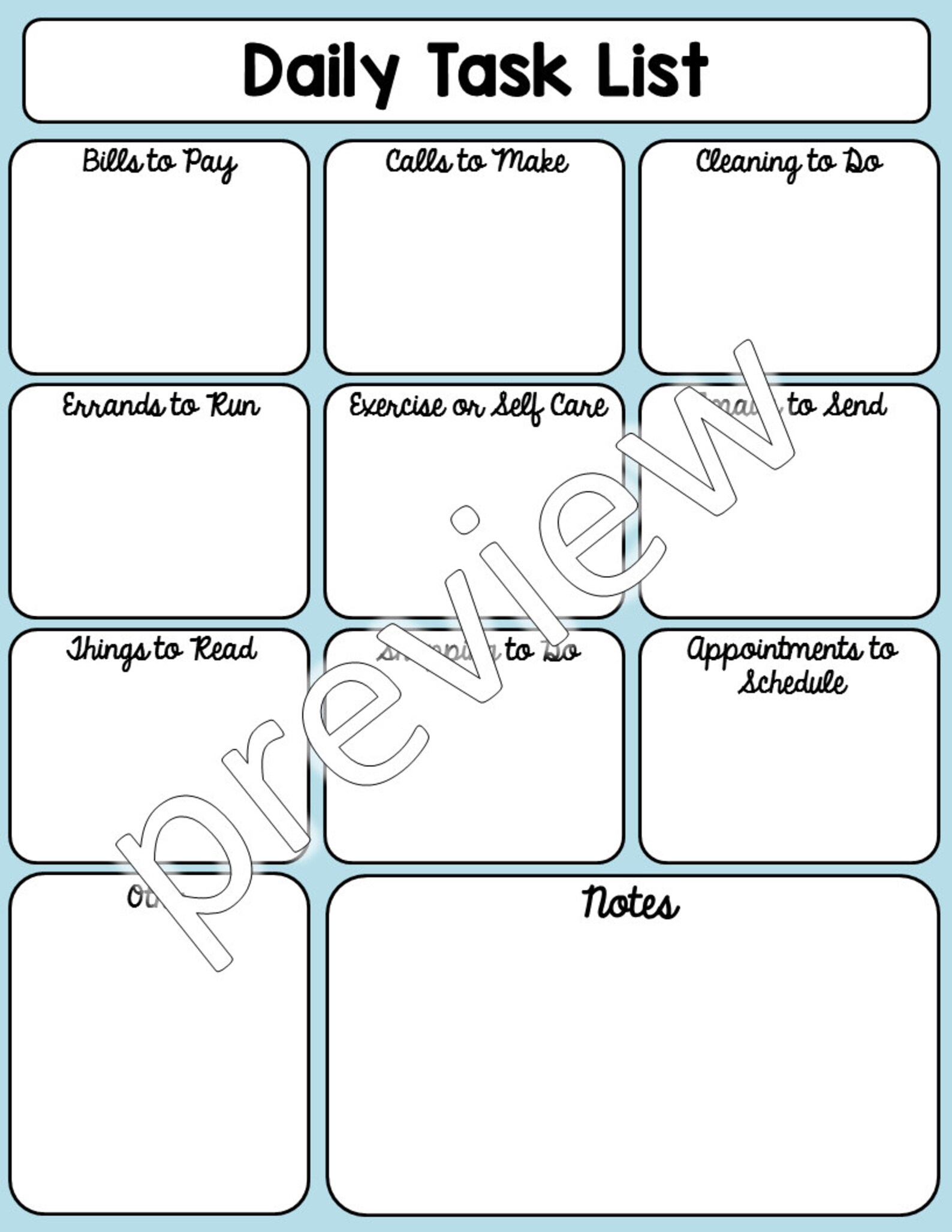 Daily Task List Printable - Etsy