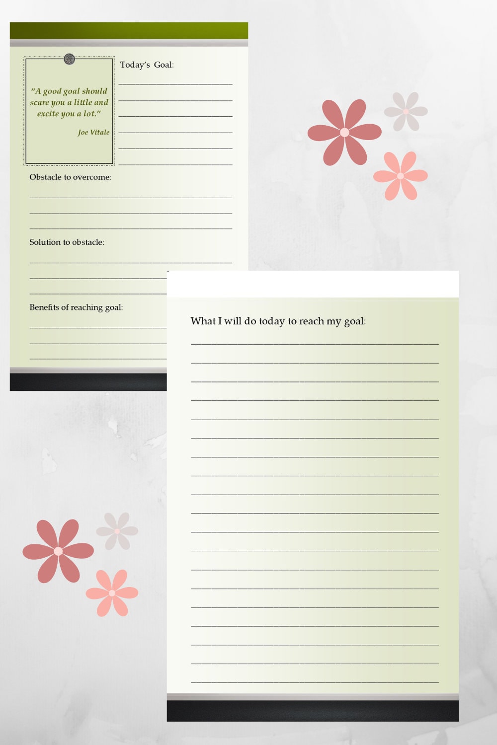 Goals & Habits Journal, Printable Journal, Daily Goals Journal, A5 ...