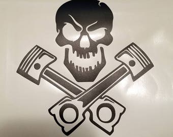 Mechanic skull decal | Etsy