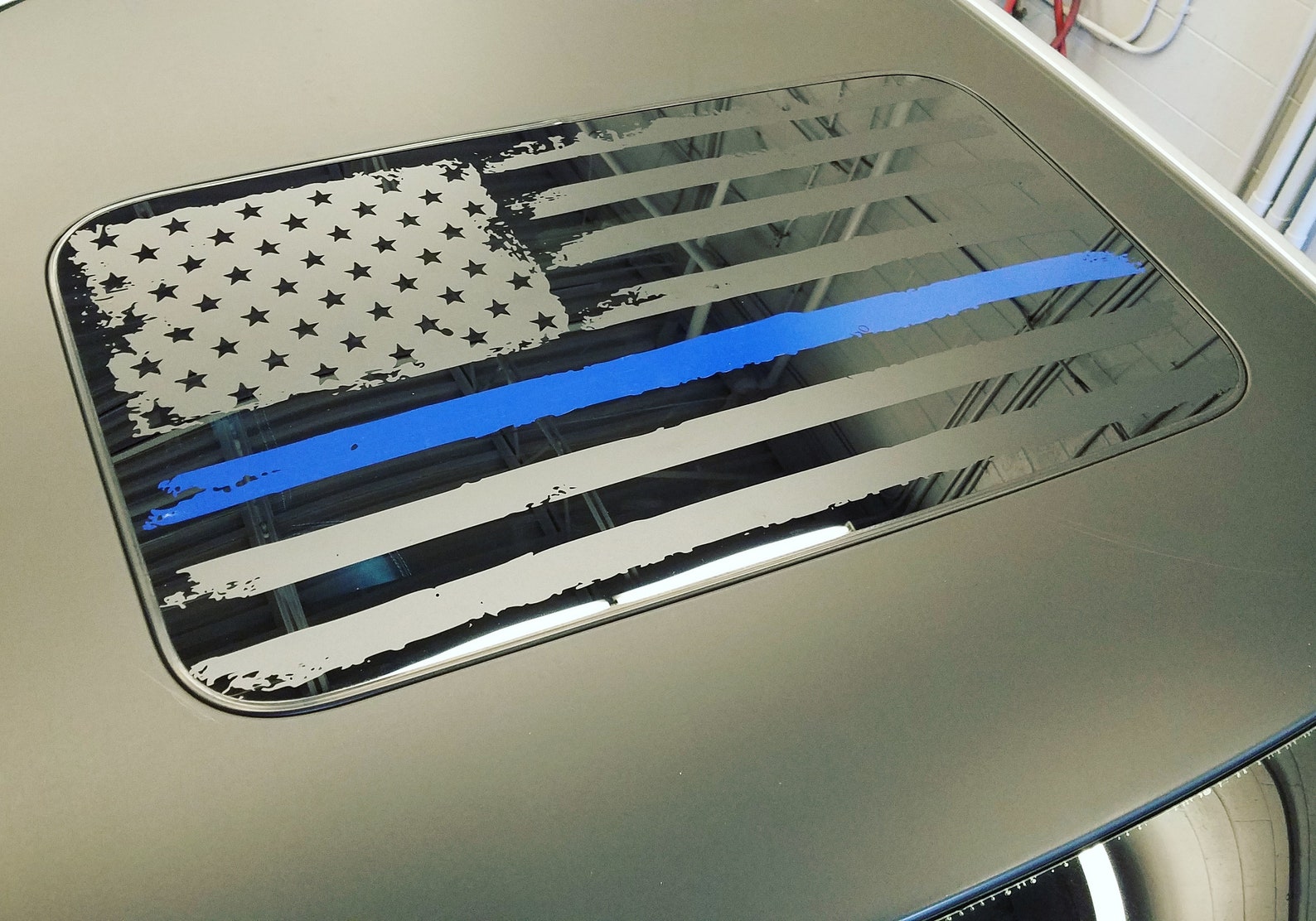 Tattered Flag Moonroof Decal! HUGE Vinyl Decal! Custom Size or Design ...