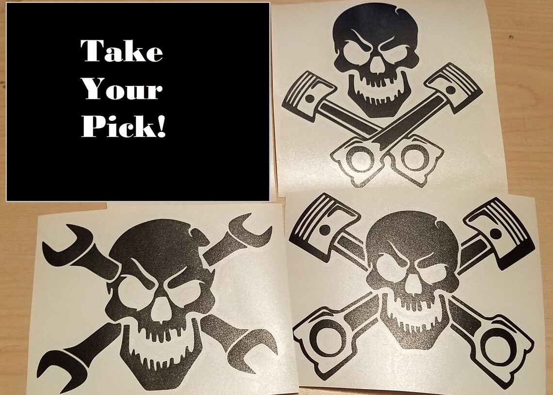 2-PackSkull with Wrenches or Skull with Pistons mechanic | Etsy