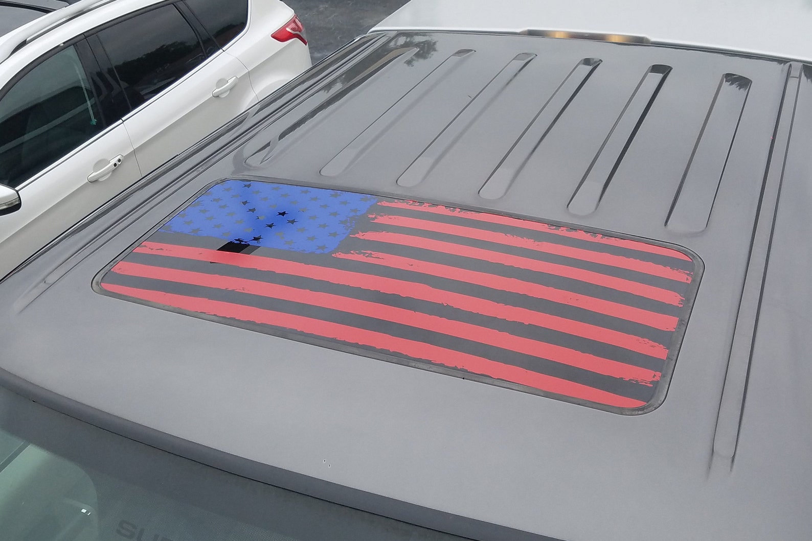 Tattered Flag Moonroof Decal! HUGE Vinyl Decal! Custom Size or Design ...