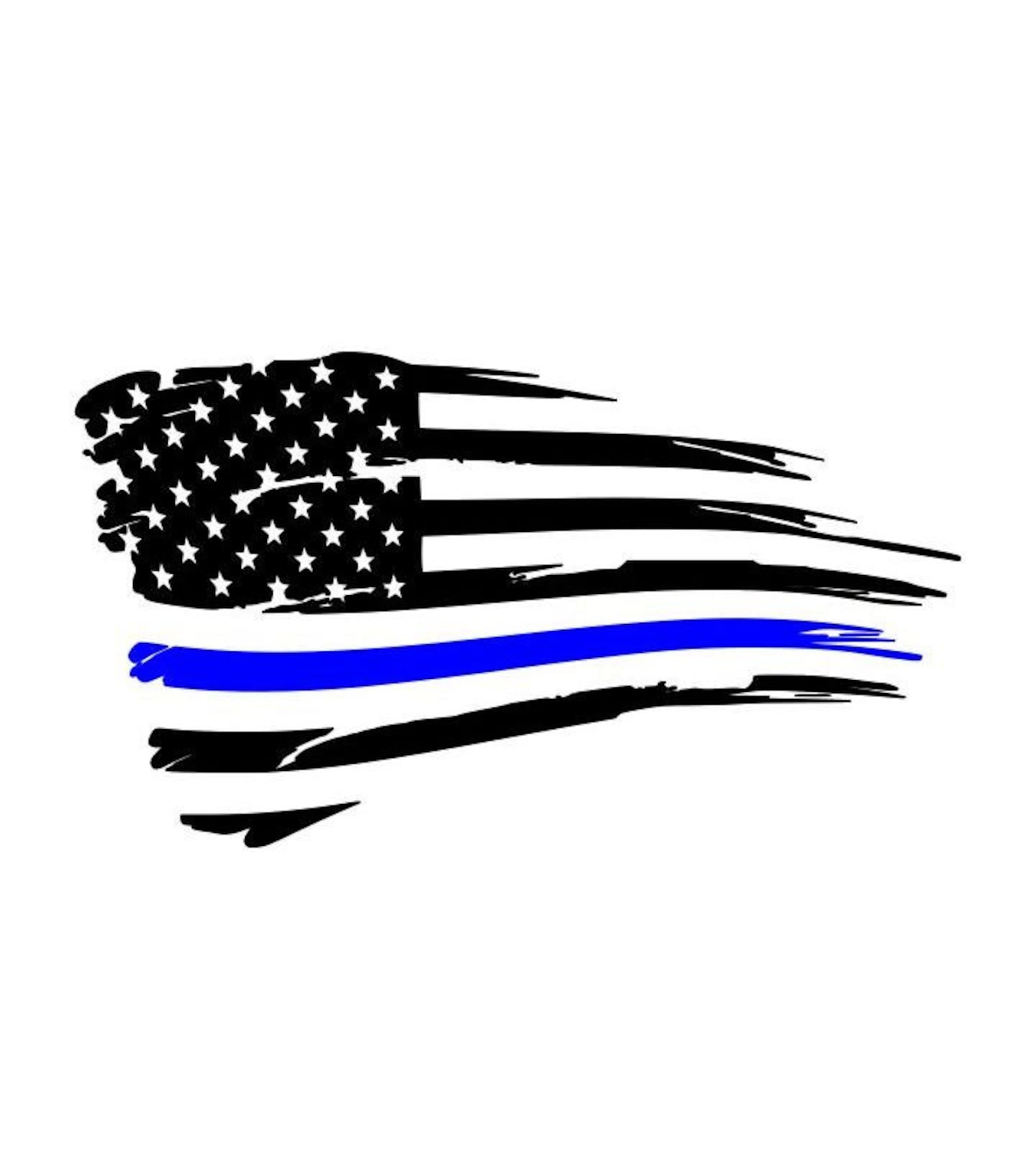 Tattered Flag Decal....thin Blue Line or Thin Red Line Flag - Etsy ...