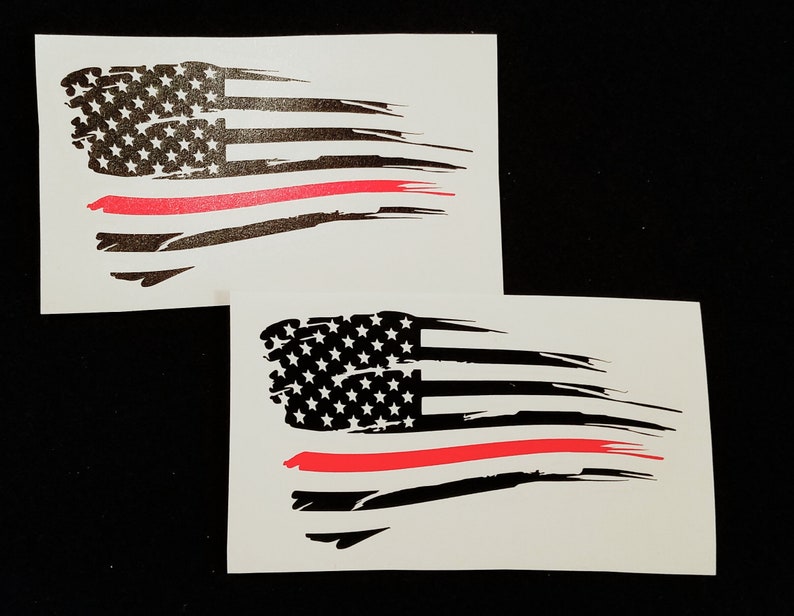 Tattered Flag Decal....thin Blue Line or Thin Red Line Flag - Etsy