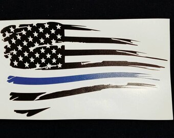 Thin Red Line / Thin Blue Line Metallic Chrome Vinyl Decals - Etsy