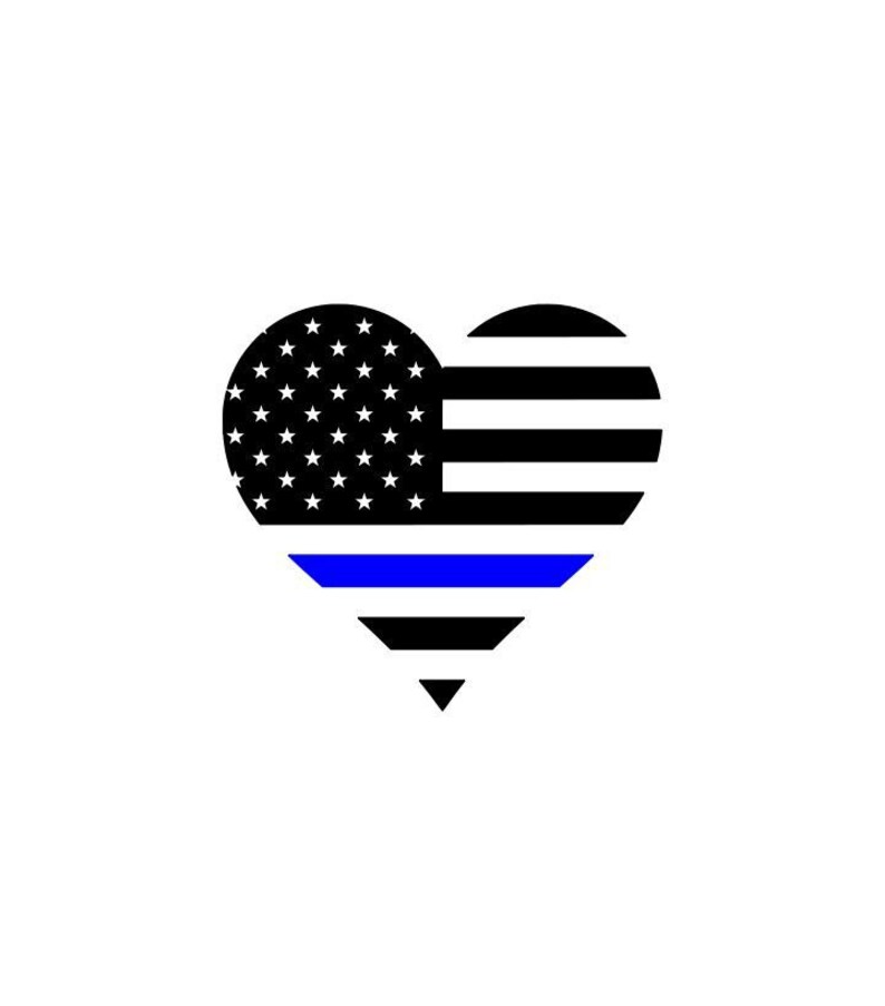 Thin Blue Line or Thin Red Line Heart Decals Back the Blue - Etsy