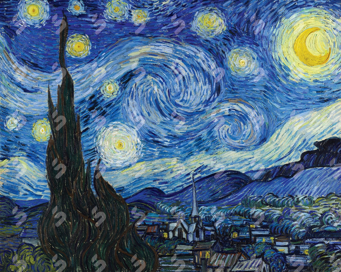Van Gogh - Starry Night High Resolution Download - Etsy UK