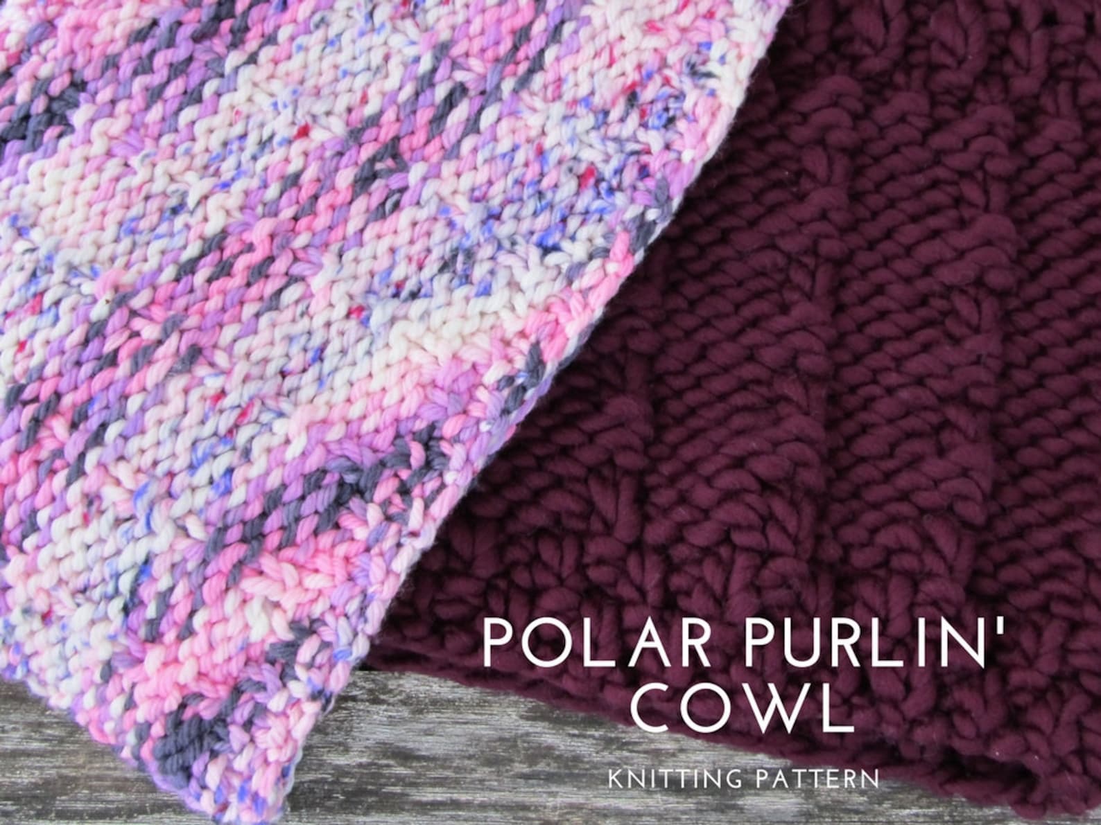 Polar Purlin' Cowl Knitting Pattern Bundle / Knit Cowl Pattern ...