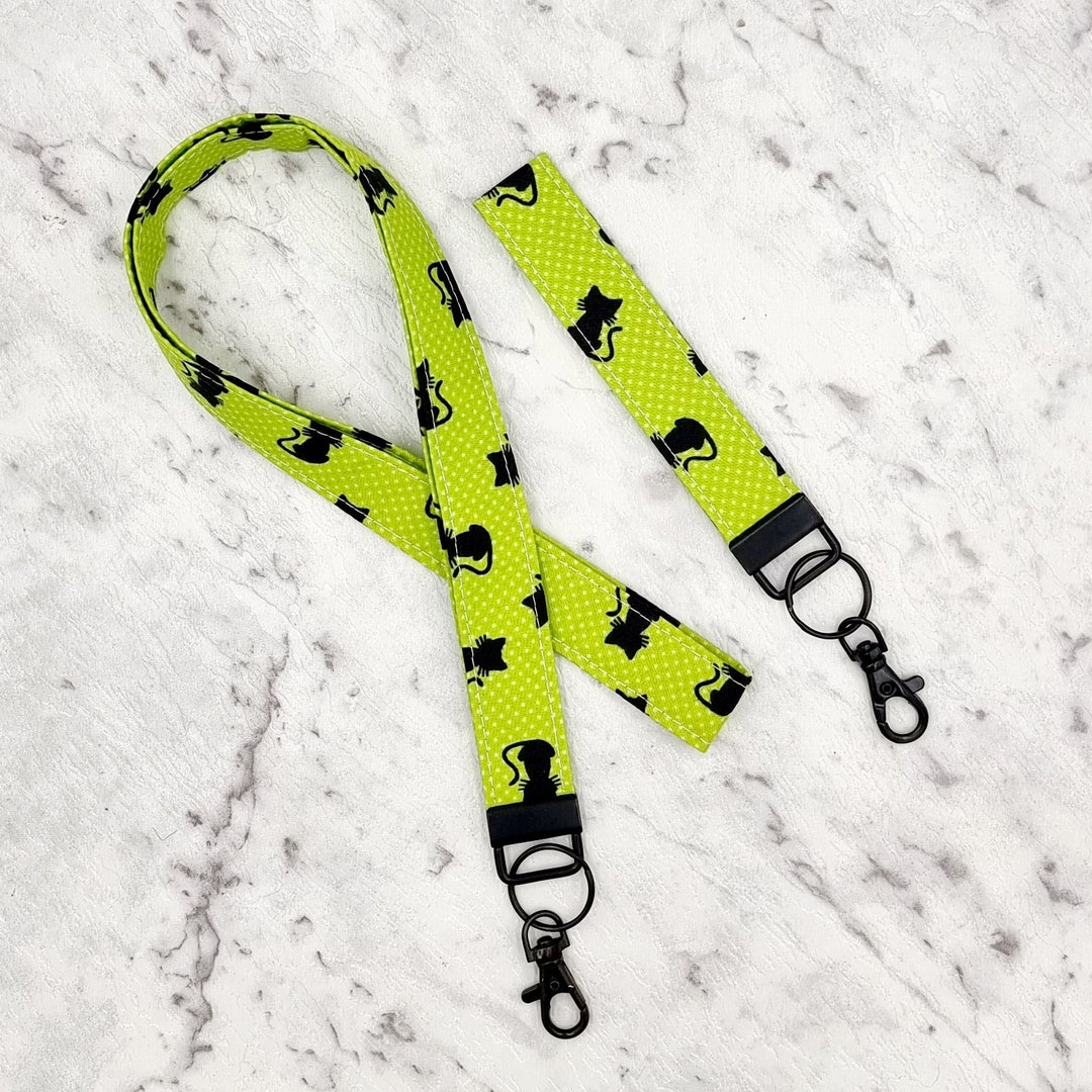 Lanyard/black Cat Halloween Lanyard/black Cat Key Fob/cat Lanyard/cat ...