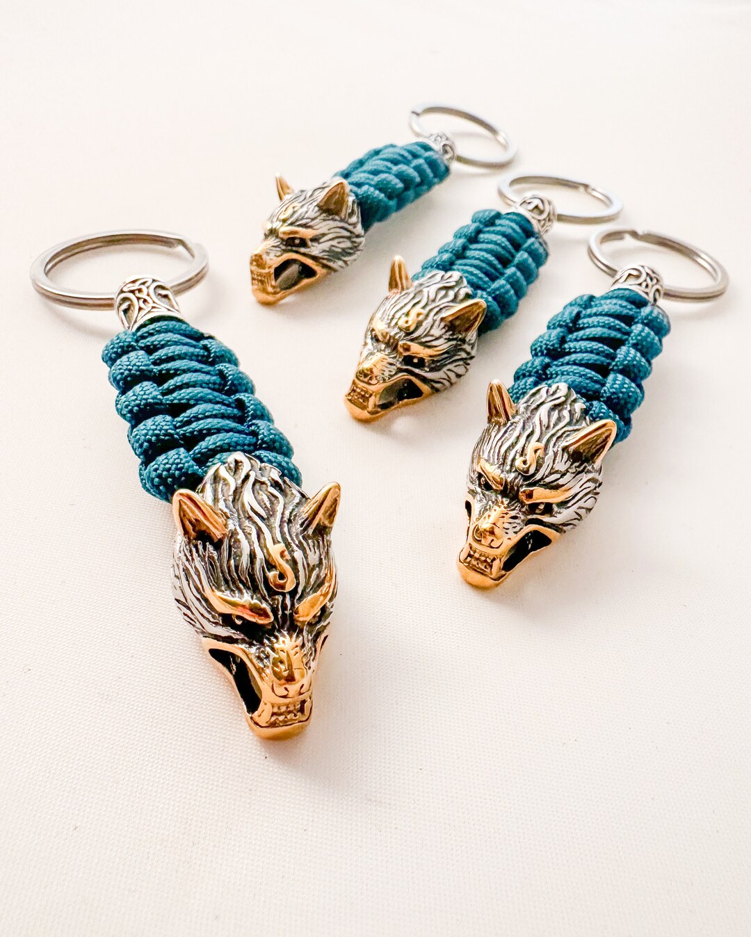 Viking Wolf Paracord Keychain / Wolfpack Keychain / Viking Keychain ...