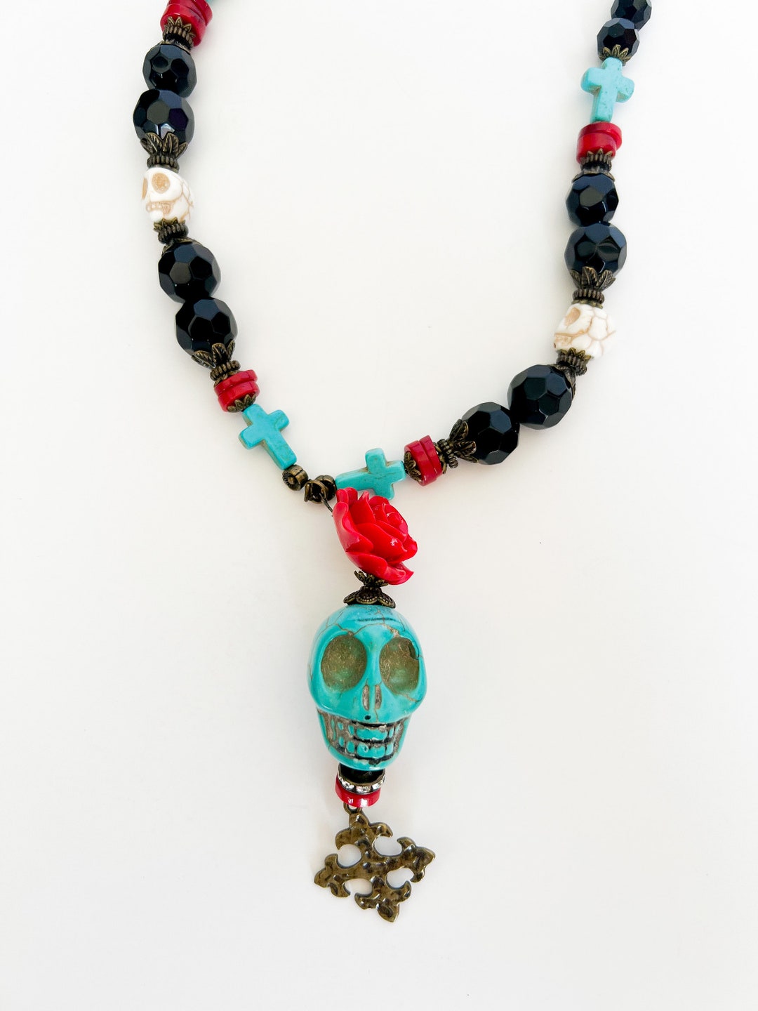 Day of the Dead Necklace | Day of the Dead Jewelry | Dia De Los Muertos ...