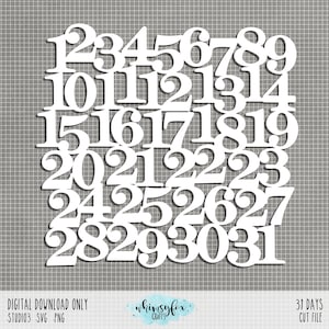 31 Days Cut File: Sized for 12x12 Layouts - .studio3 .svg .png - Etsy