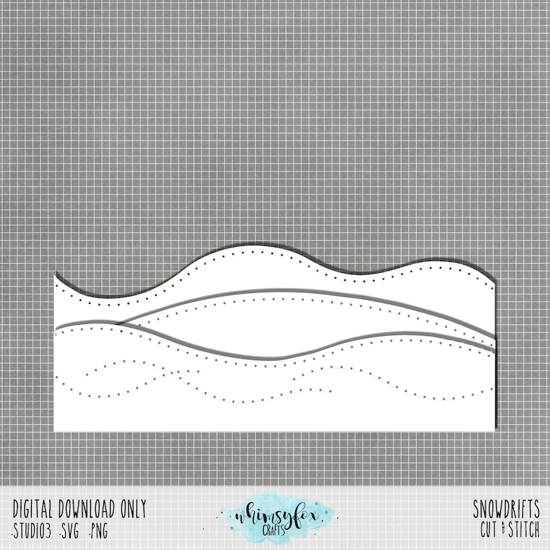 Snowdrifts Border Cut&stitch File: 12x12 - .studio3 .svg .png - Etsy