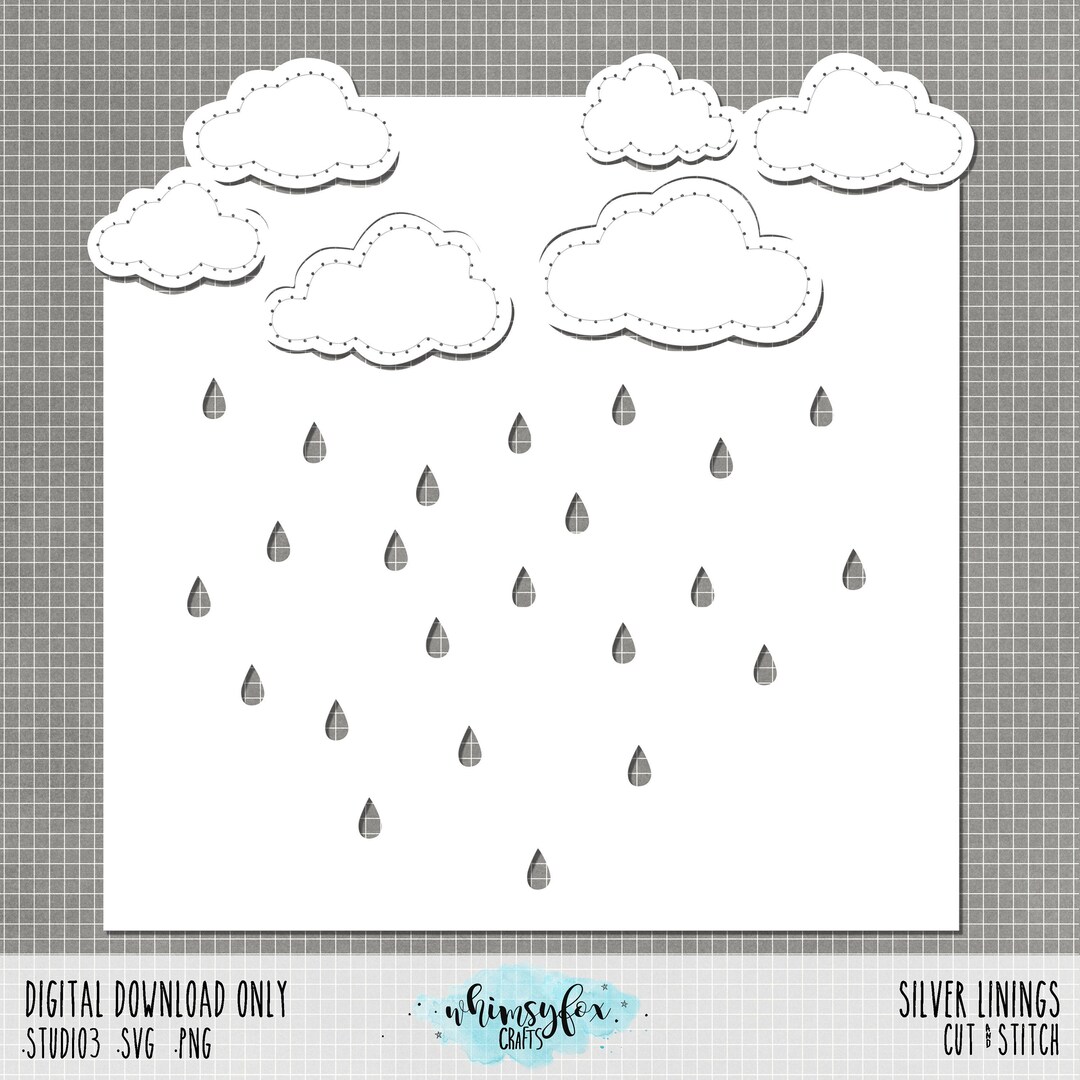 Silver Linings Background Cut&stitch File: 12x12 - .studio3 .svg .png ...