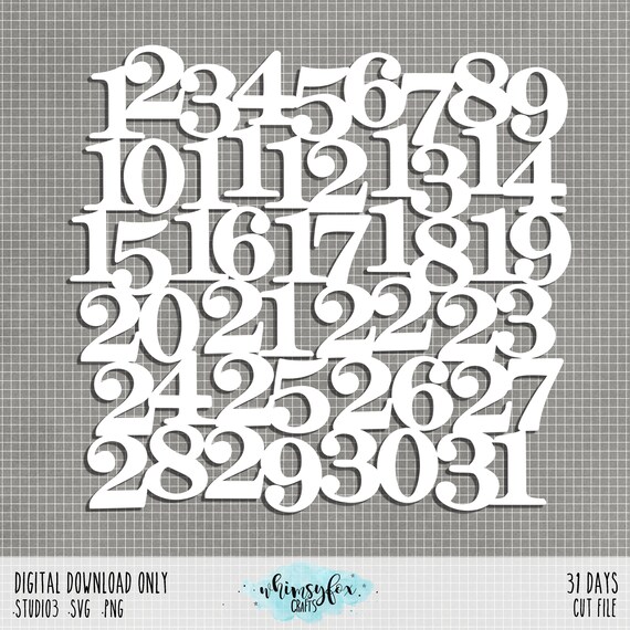 31 Days Cut File: Sized for 12x12 Layouts .studio3 .svg .png | Etsy