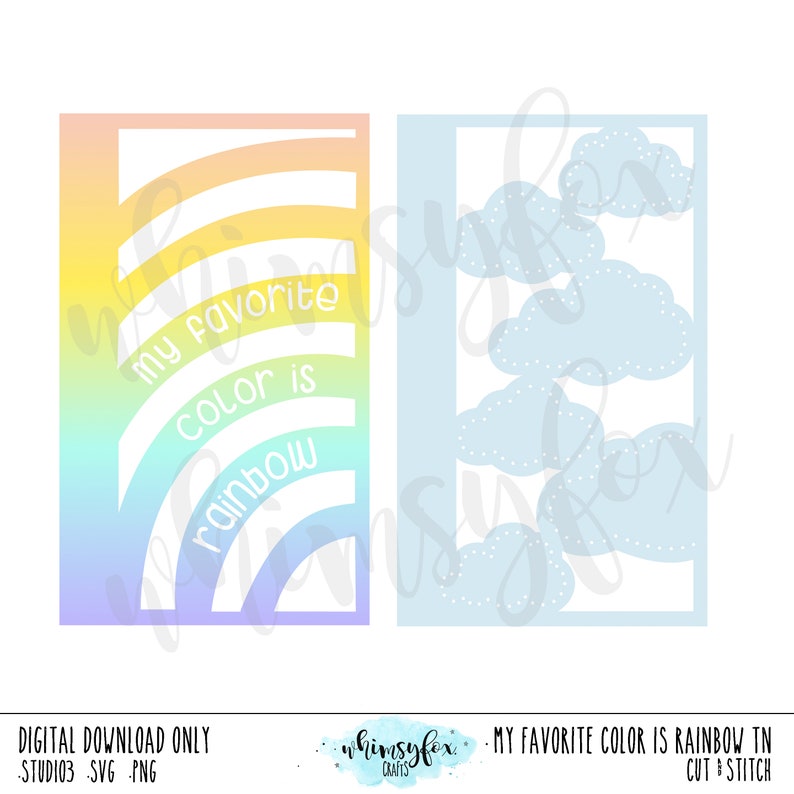 My Favorite Color is Rainbow TN Cut File: Traveler's Notebook, 6x8 ...