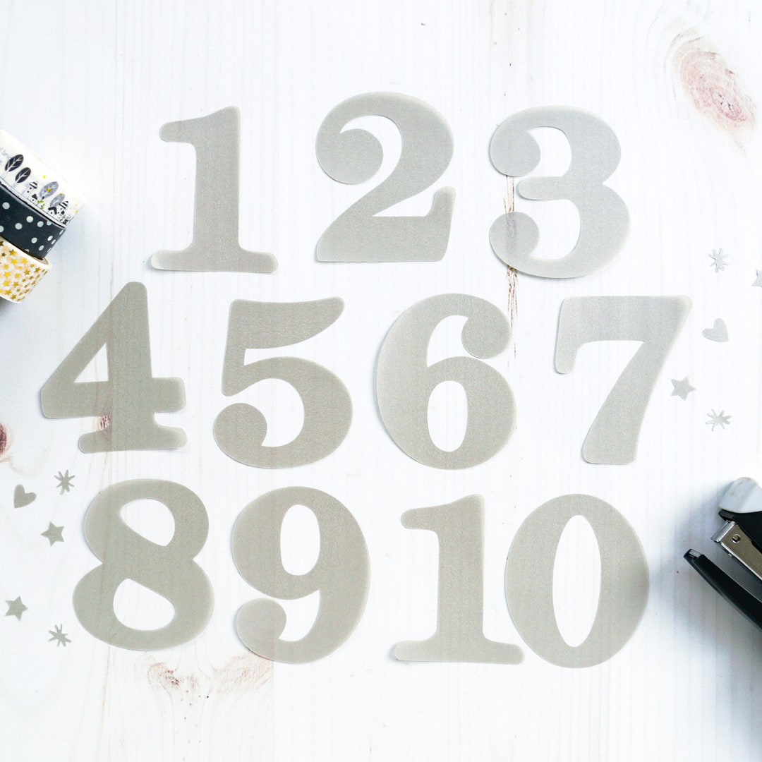 Large Silver Vellum Numbers: Scrapbooking, Project Life, Memory Planner ...