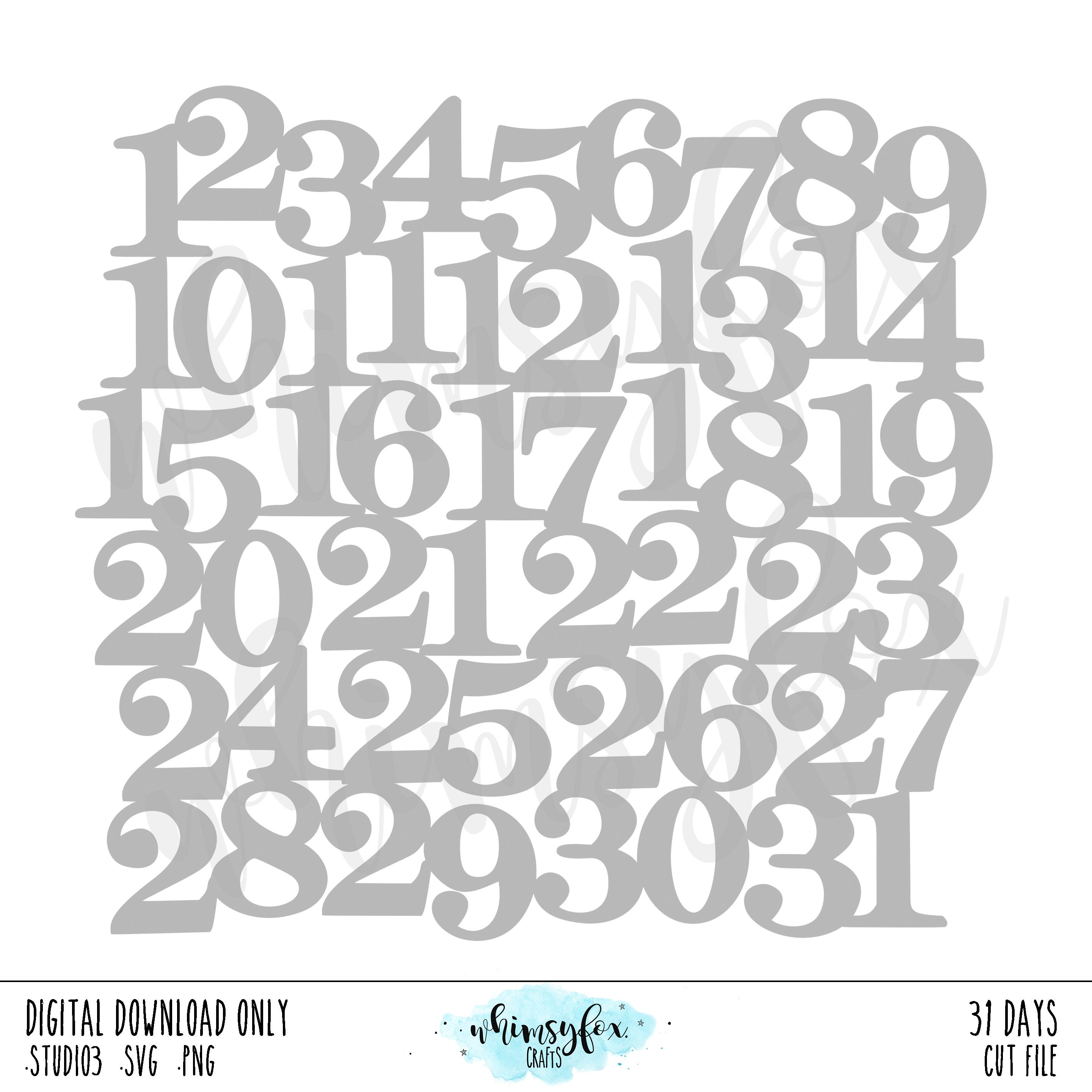 31 Days Cut File: Sized for 12x12 Layouts .studio3 .svg .png - Etsy